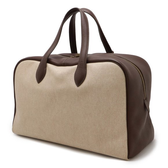 Hermes | Bags | Hermes Victoria 43 Boston Bag Travel Toile H Taurillon ...